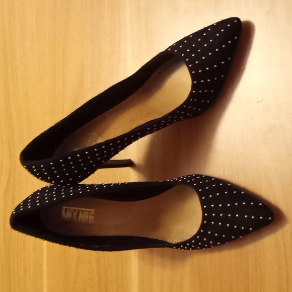 Mix No. 6 | Shoes | Mix No6 Black High Heel Shoes With Small Gold Studs ...